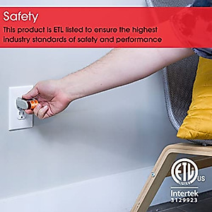 Power Gear Receptacle Tester, Standard 3-Wire, Circuit Analyzer, 110-125 VAC, 6 Visual LED Tests, ETL Listed – 50542 Gray