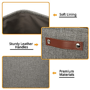 DULLEMELO Grey Storage Baskets for Organizing 2 Pack 16"x12"x12" Fabric Shelf Baskets for Gifts Empty Large Storage Organizer for Closet,Clothes,Toys,Bedroom (Grey)