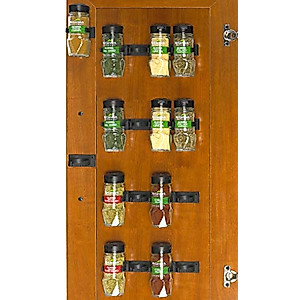 SimpleHouseware 20 Spice Gripper Clips Strips Spice Accessories Spice Organizer- 4 Strips, Holds 20 Jars, Black