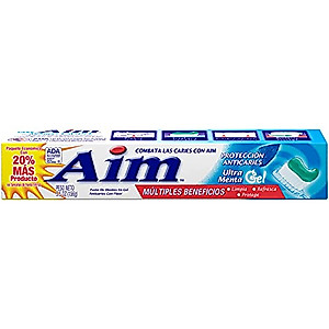 Aim Cavity Protection Anticavity Fluoride Toothpaste, Ultra Mint Gel, 6 Ounce - Pack of 6