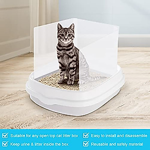 3Pcs Cat Litter Box Pee Shields, High-Sided Easy Clean Litter Pan Pee Privacy Shields Splash Guard for Open Top Litter Pan(Litter Box Not Included)