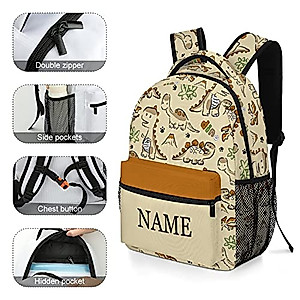 Aicihert Custom Cute Dinosaur Paw Backpack Personalized Name Text Backpack Daypacks Customized BookBags School Bag for Student Boys Girls