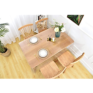 Rally Home Goods Indoor Outdoor Heavy Duty Premium Crystal Clear Vinyl Rectangular Tablecloth, Waterproof Wipeable Plastic Protector Cover for Tables 55 x 72 Inch, Seats 4-6