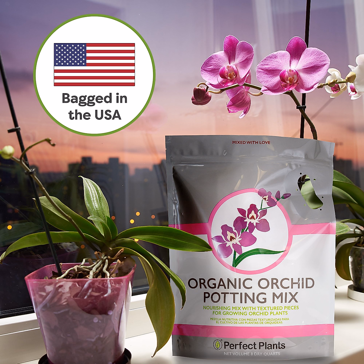 All Natural Orchid Potting Mix 4qts. by Perfect Plants | Hand Mixed in Small Batches | Great for Phalaenopsis of All Kinds
