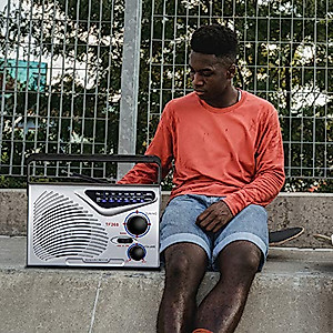 Radios Portable AM FM,Portable Radios with Rechargeable Battery,AC Power Plug in&DC-5V in,Vintage or Emergency Radio