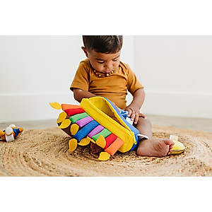 Genius Baby Toys My First Hanukkah Playset with 4 Deluxe Sensory Toys (Dreidel, Star of David, Gelt, Teddy Bear) for Baby - Jewish Holiday Keepsake for Babies