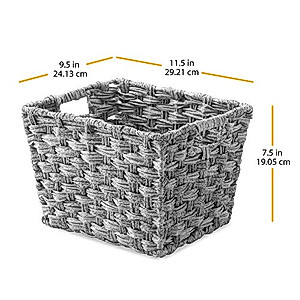 Whitmor Split Rattique Gray Wash Small Tote