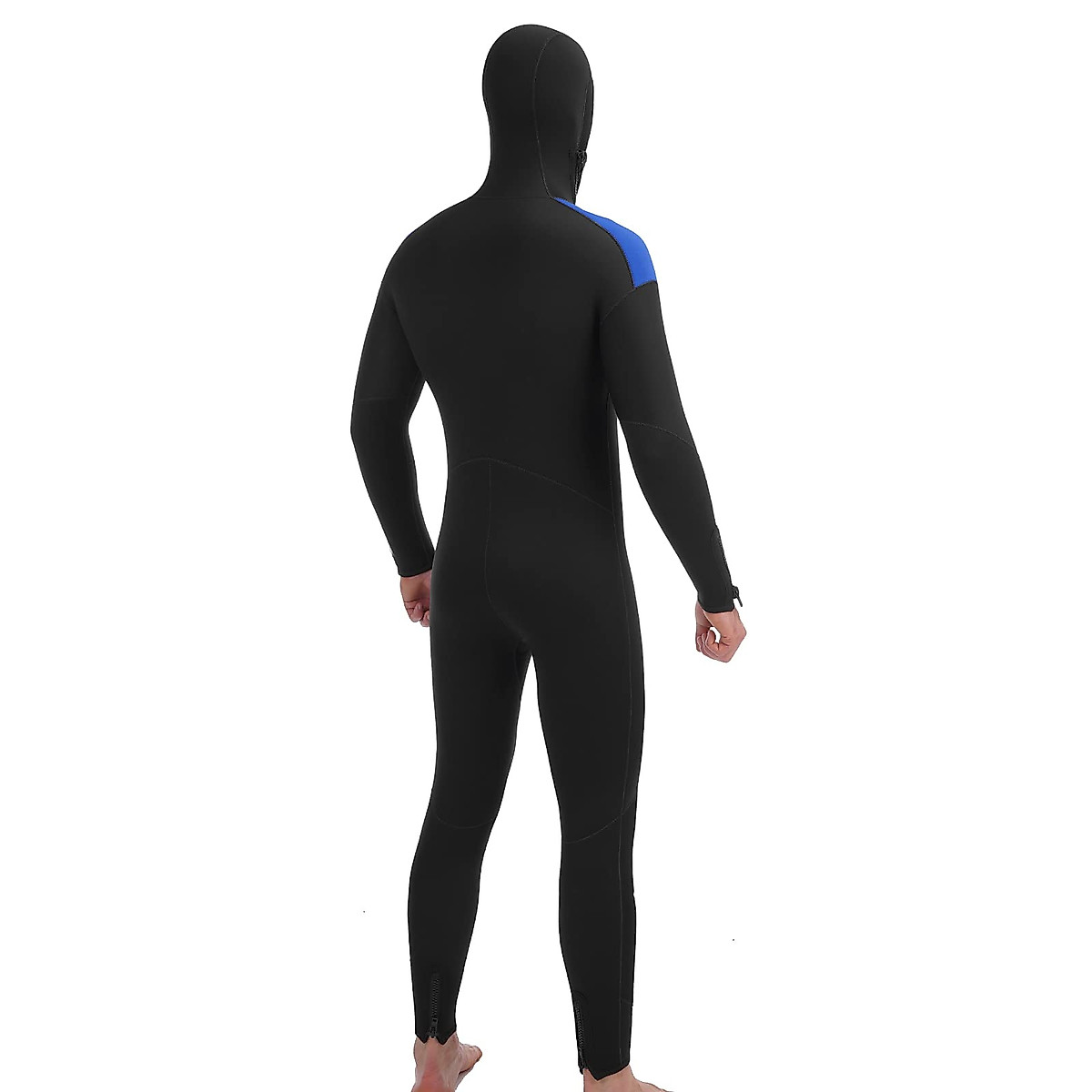 REALON Mens Wetsuit 5mm Neoprene Diving Suit Full Body Long Sleeve Front Zip Hoodie Thermal Wet Suits Winter Keep Warm in Cold Water for Freediving Spearfishing Scuba Snorkeling (5mm, 3X-Large)