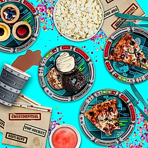 Secret Agent Top Secret Spy Birthday Party Supplies Set Plates Napkins Cups Tableware Kit for 16