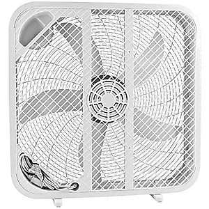 Genesis 20" Box Fan, 3 Settings, Max Cooling Technology, Carry Handle, White (G20BOX-WHT)