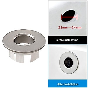 6pcs Round Basin Overflow Trim Sink Hole Cap Drain Cap Cover Insert in Hole Simple Installation for Bathtub Kitchen Sink Sink Hole Replacement Drain Cap Bathtub Hole Kitchen Sink Accessory Plastic