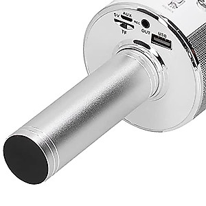 WS-858 Bluetooth Karaoke Microphone Recording 3-in-1 Handheld Portable Mic Speaker Machine Music Player Recorder for Karaoke Party Wedding Meeting