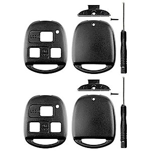 KeylessOption Keyless Entry Remote Key Blade Fob Shell Case Cover Repair for Toyota HYQ12BBT HYQ1512V (Pack of 2)