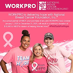 WORKPRO 20V Pink Cordless Drill Driver Set, 3/8” Keyless Chuck, 2.0 Ah Li-ion Battery, 1 Hour Fast Charger and 11-inch Storage Bag Included