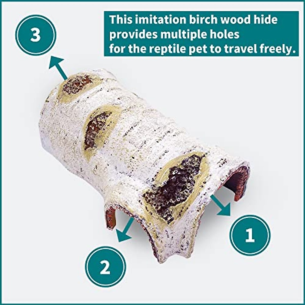 Aufeeky Reptile Hides and Caves, Reptile Hide Birch Tree Bark Trunk, Gecko Hides and Caves for Snake Leopard Gecko Ball Python Bearded Dragon Tortoise Turtle