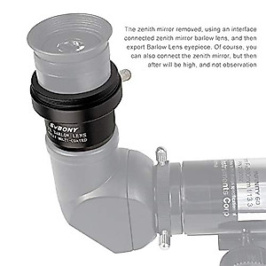 SVBONY 2X Barlow Lens 1.25 inch Double The Magnification Multi Coated Broadband Green Film Telescope Accessory with M42 Thread