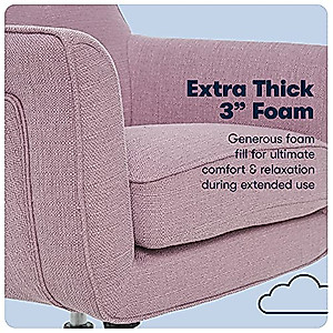 Serta Ashland Ergonomic Home Office Chair with Memory Foam Cushioning Chrome-Finished Stainless Steel Base, 360-Degree Mobility, Lilac