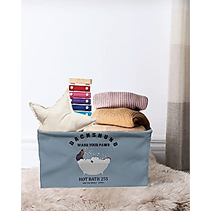 Funny Animal Storage Bins for Organizing, Decorative Large Closet Organizers with Handles Cubes - 2 Pack Fabric Baskets for Shelves, Closets, Laundry, Nursery, Dachshund Dog Taking a Shower