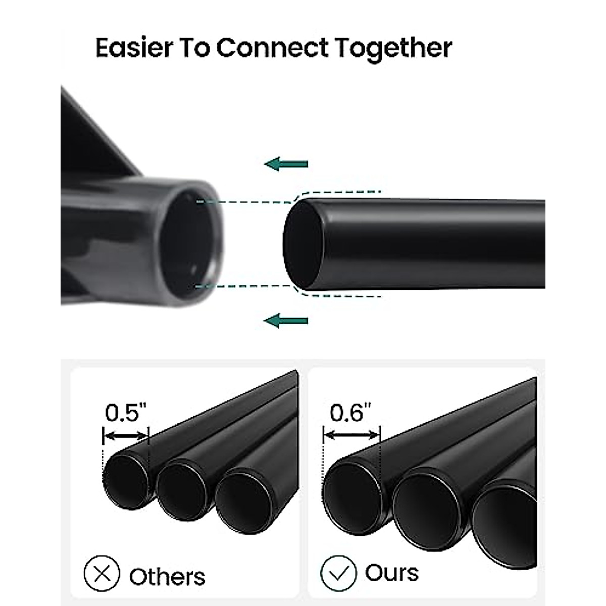 Hzuaneri Closet Wardrobe, 64.5-inch Portable Closet for Bedroom, 3 Clothes Rail Clothes Rail with Fabric Cover, Clothes Storage Organizer, 64.5 x 17.3 x 70 Inches, 9 Compartments, Black WO0203BC