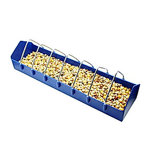 POPETPOP Chicken Feeder Trough - Plastic Poultry Feeder Rack Bird Food Dispenser Storage Trough Container Pigeon Supplies Pigeon Feeder