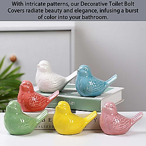Generic 4-Pack Bird Design Toilet Bolt Caps - Decorative Porcelain Covers for Toilet Bowl Screws, Easy Installation (White)