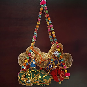 Radha Krishna Door Hangings/Radha Krishna Car Mirror Hangings/Wall hangings Jhula/Wall Hanging/Home Decor/Home Furnishing/Diwali,Christmas,New Year Gift (30 cm, 1Pc)