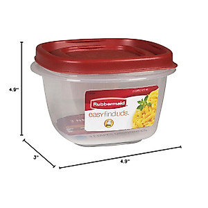 Rubbermaid 2 Cup Easy Find Red Lid Container