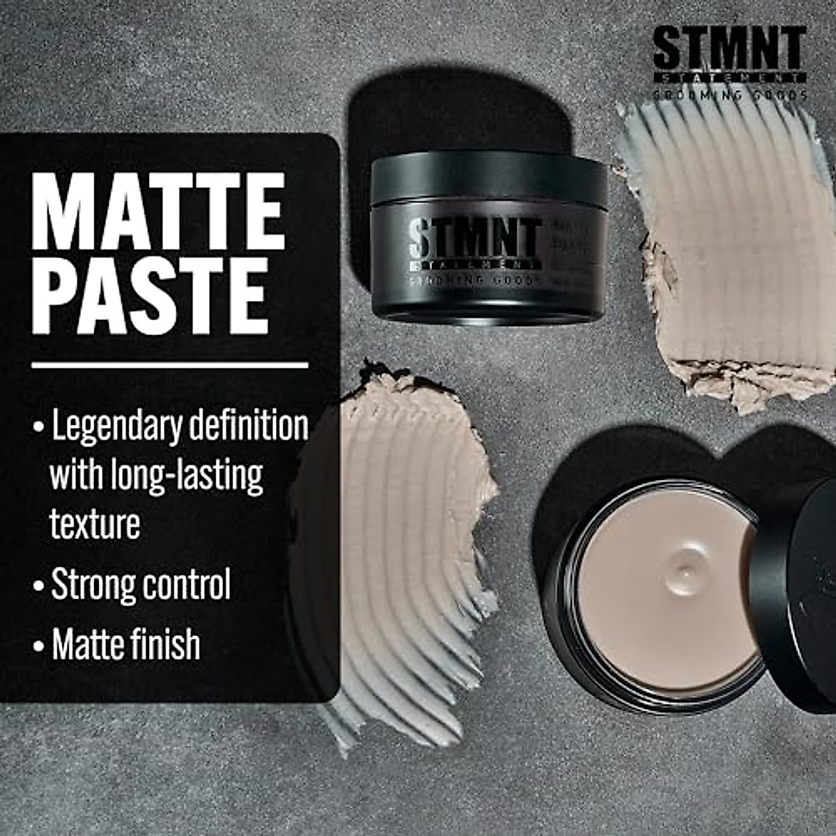 STMNT Grooming Goods Matte Paste 3.38 oz | All Day Strong Hold & High Volume | Hair Clay Paste For Men | Non-Greasy Formula | Texture Paste for Hair | Ideal for Dry & Damp Hair | Mens Hair Styling
