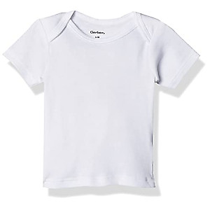 Gerber Baby 3-Pack Short-Sleeve Slip-On Shirts, White, 24 Months