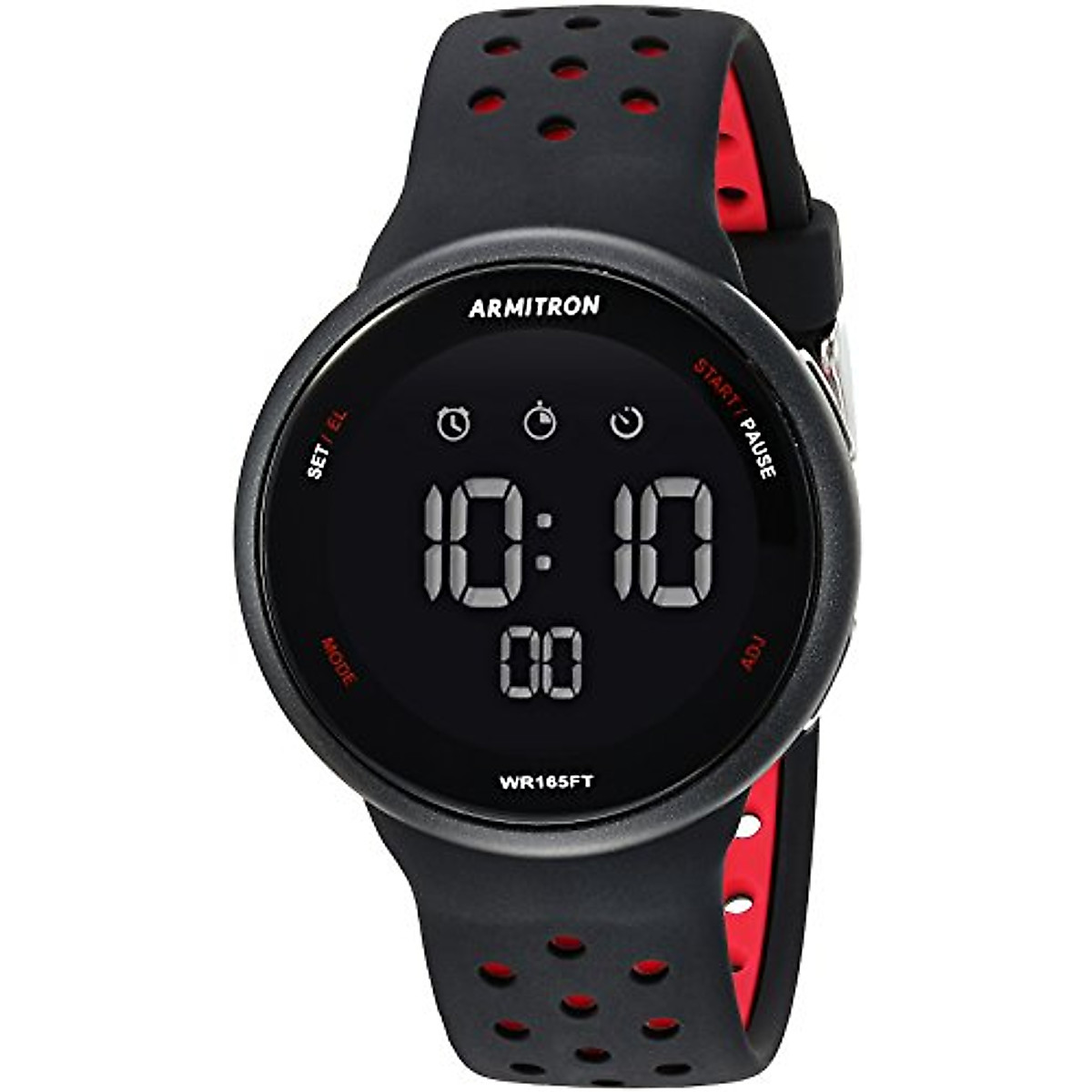 Armitron Sport Quartz Fitness Watch with Silicone Strap, Black, 22 (Model: 40/8423BRD)