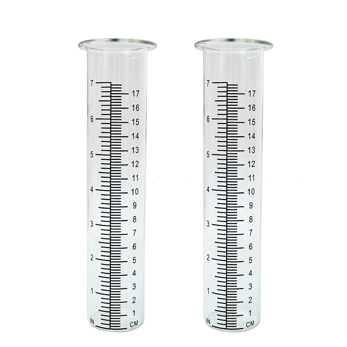 Lueudu 7" Plastic Rain Gauge Replacement Tube, 8.25 x 2.25 x 1.75 inches Cold Resistance Crack Resistance for Outdoor Garden Yard Home, 2PCS