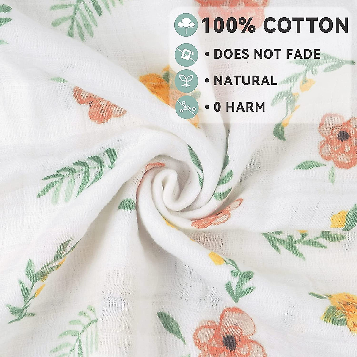 Softan Swaddle Blanket, Muslin Swaddle Blanket for Boys & Girls, 47X47In Muslin Swaddle Receiving Blanket for Newborn, Baby Muslin Swaddle Blanket Soft Silky & Breathable, 4 Pack