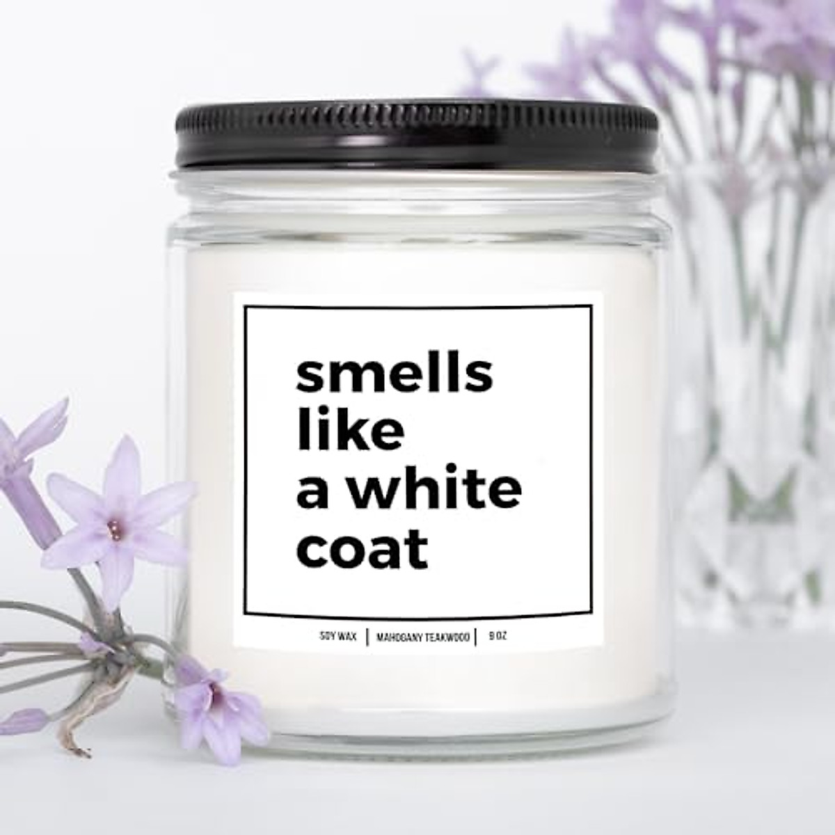 YouNique Designs Future Doctor Gifts Candle 9 oz - White Coat Ceremony Gifts, Medical Student Gifts, Med Student Gift & Medical School Graduation Gifts for Medical Students (Mahogany Teakwood)