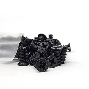 Honbay 100PCS M5x10 Computer Case Fan Screws Computer Cooling Fan Mount Screws Self-Tapping Screws (Black Zinc)