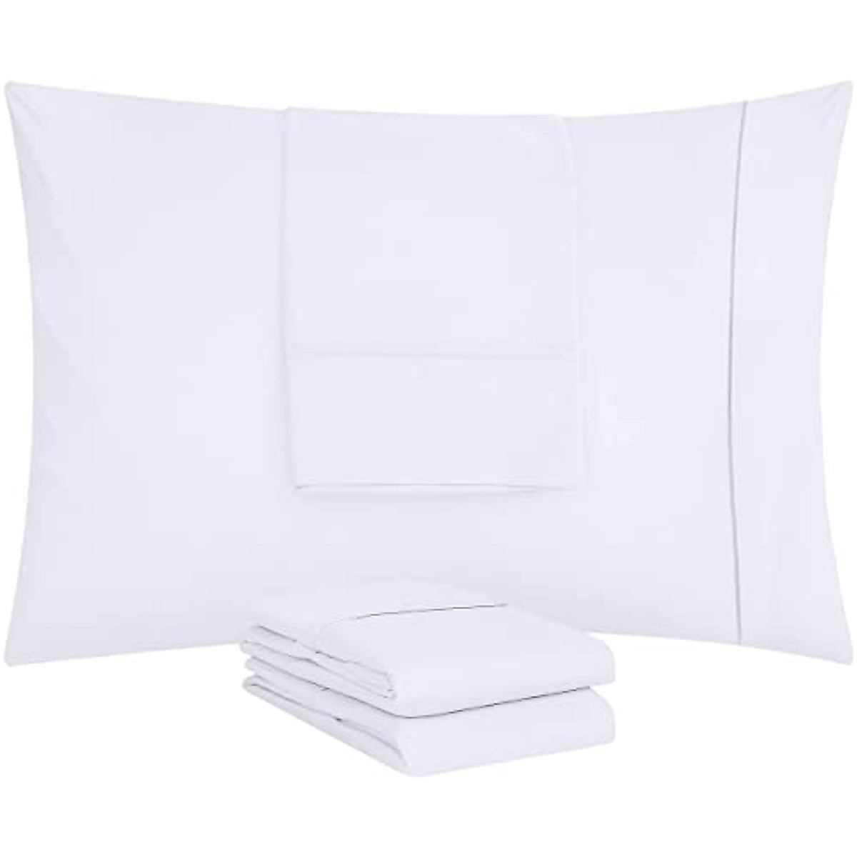 Utopia Bedding Queen Pillowcases - 4 Pack - Envelope Closure - Soft Brushed Microfiber Fabric - Shrinkage and Fade Resistant Pillow Covers Queen Size 20 X 30 Inches (Queen, White)