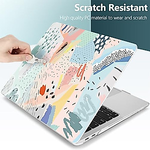 TWOLSKOO Plastic Hard Case & Keyboard Cover & Screen Protector Compatible with MacBook Air 13 inch 2021-2018 Release A2337 M1 A2179 A1932 Artistic Floral