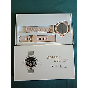 Smart Watches for Women (Answer/Make Call) with Diamonds, 1.3”HD Screen Bluetooth Smartwatch for Android iOS Phones, IP68 Waterproof Fitness Activity Trackers with Heart Rate/SpO2/BP/Sleep Monitor