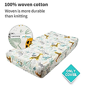 Babygoal Changing Pad Covers 100% Organic Cotton-Unisex Diaper Change Table Sheets for Baby Girls and Boys-Fits Changing Pads and Cradle Mattress 32"x16"x6" 2CNTW21-B