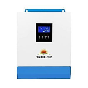 3000W DC 24V Pure Sine Wave Inverter with 80A MPPT Solar Charger and 40A AC Battery Charger, Hybrid Solar Inverter Charger Manufactured by SunGoldPowerCo.,Ltd (Upgraded)