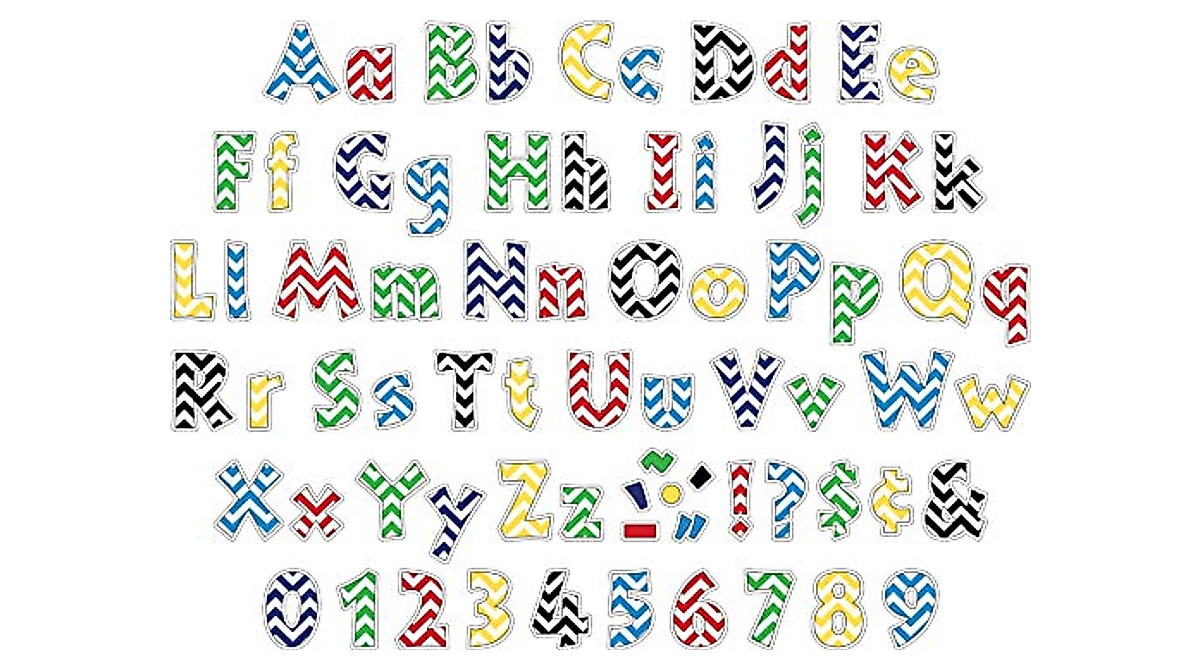 Barker Creek Chevron Nautical 4" Bulletin Board Letters & Signs