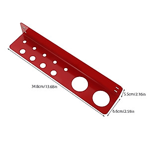 SOESFOUFU Storage Hanging Board Tools Workshop Storage Rack Garage Organization Holder Shelf for Garage Tool Garage Tool Shelf Wall Mount Drill Hanger Hardware Storage Rack Steel Red