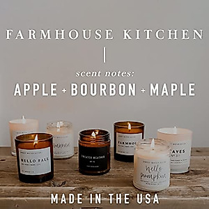Sweet Water Decor Farmhouse Kitchen Candle | Apple, Maple, Bourbon, Vanilla, Fall Scented Soy Candles for Home | 9oz Clear Jar, 40 Hour Burn Time, Made in the USA