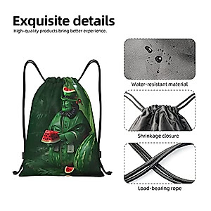 vacsAX Patrick's Watermelon Festival Drawstring Backpack Sport Swim Bag Gym Sack Sackpack For Women Men Sports Gym Beach Sackpack