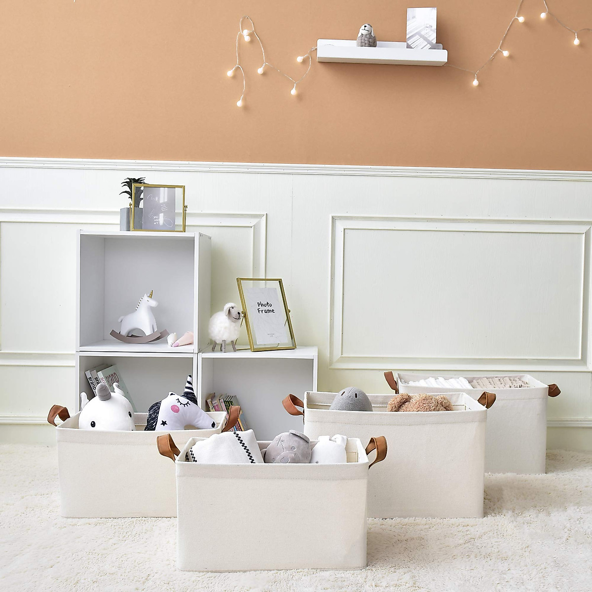 StorageWorks Rectangular Metal Basket Set, 25-Pound Capacity