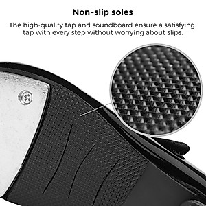 Stelle Tap Shoes for Girls Toddler Boys PU Leather Dance Shoes(Toddler/Little Kid/Big Kid)(Black,2ML)