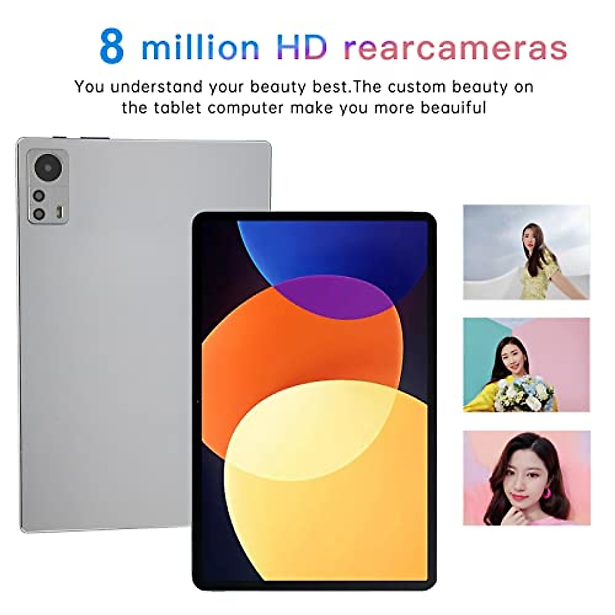 VINGVO Tablet PC, 10 Inch Tablet OctaCore Processor 5G WiFi Dual Band Call Support 100-240V (Grey)