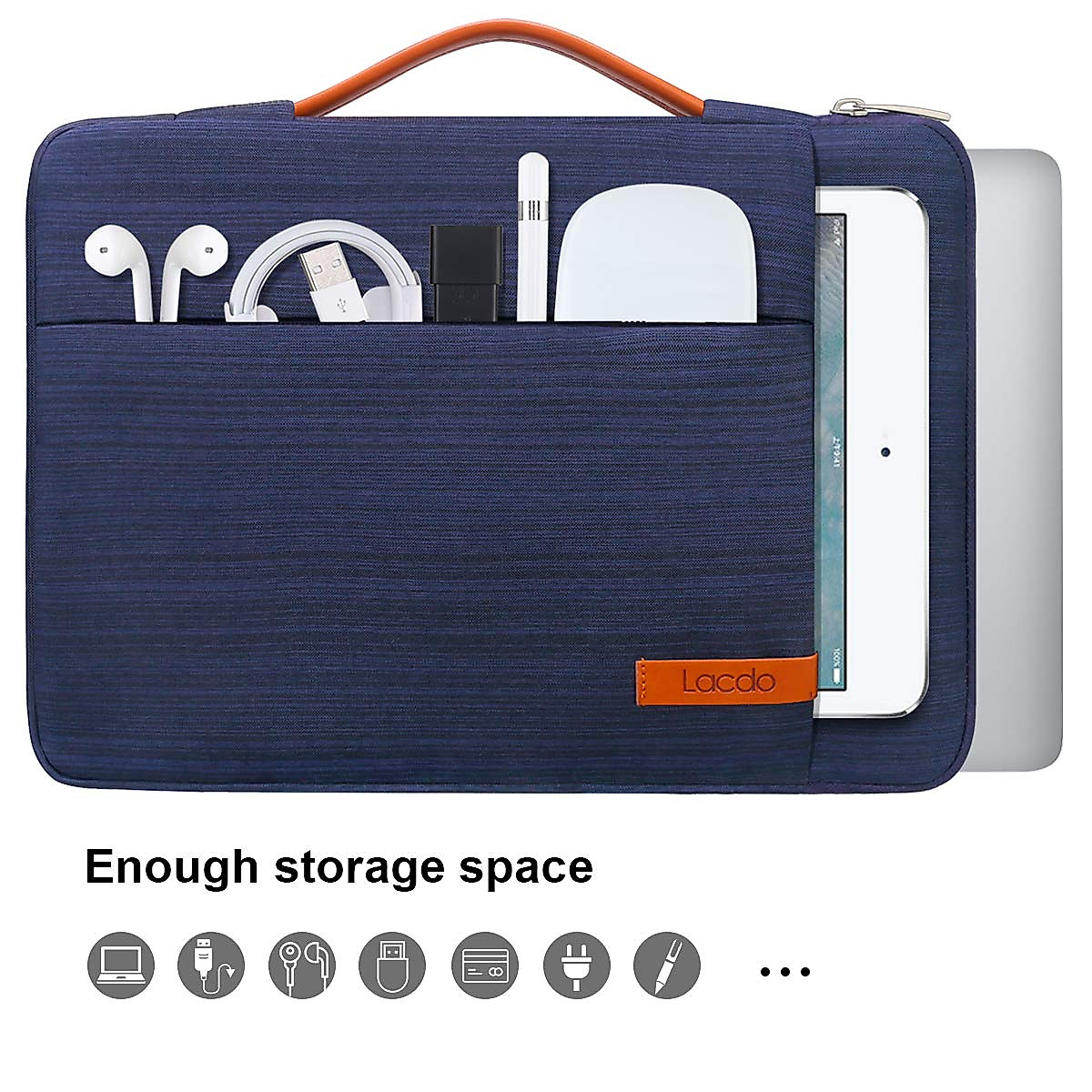 Lacdo 360° Protective Chromebook Case 11 Inch Laptop Sleeve for 11 Inch Acer HP Dell Samsung ASUS Chromebook Spin 311, 13 Inch Microsoft Surface Pro 11th Copilot+PC/10/9/8/X Computer Bag, Blue