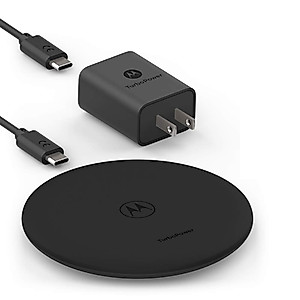 Motorola TurboPower Wireless Charger- 15W Qi Charging pad with 6.6ft Cable and AC Charger for Motorola Edge 2022, Edge+ 2022, Moto Edge Plus 2020/2022, ThinkPhone
