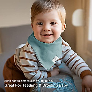 Termichy Baby Bandana Drool Bibs - 8Pack Organic Cotton Baby Bibs for Teething & Drooling Unisex Boys Girls