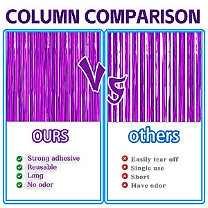 2 Pack 3.3 ft x 9.9 ft Purple Tinsel Curtain Party Backdrop Decorations, Metallic Foil Fringe Backdrop Door for Bachelorette Party Decorations,Purple Streamers,Purple Birthday Backdrop